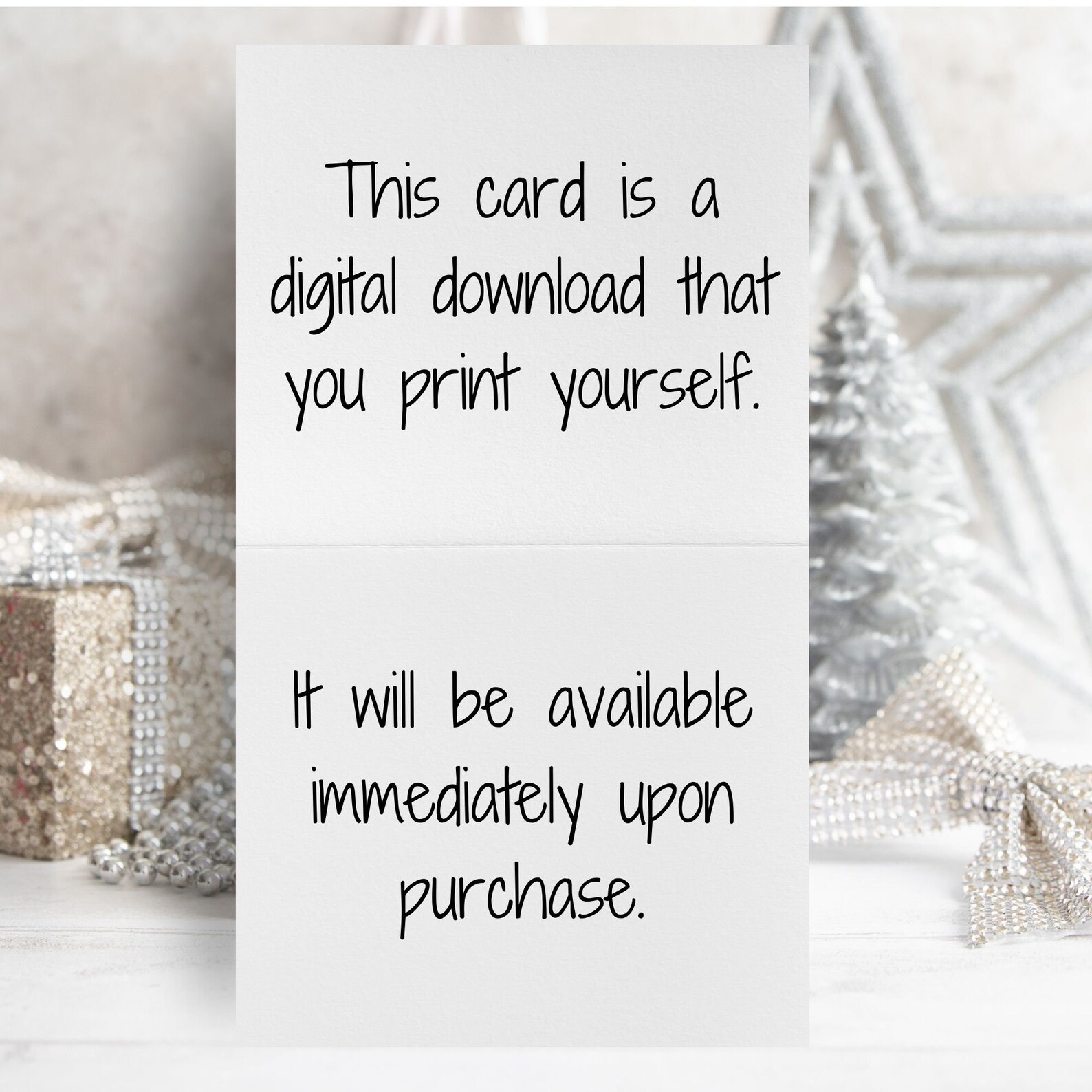 Printable Santa Card | Digital Christmas Greeting Card | 4x4 Inch Card ...