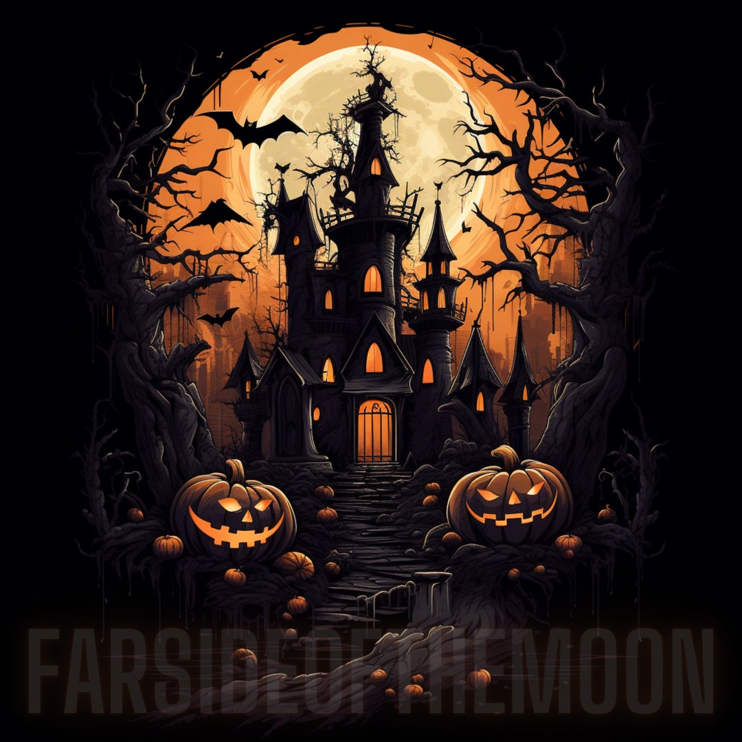 Halloween, Spooky, Digital Download, Custom, Haunted House, Vintage ...