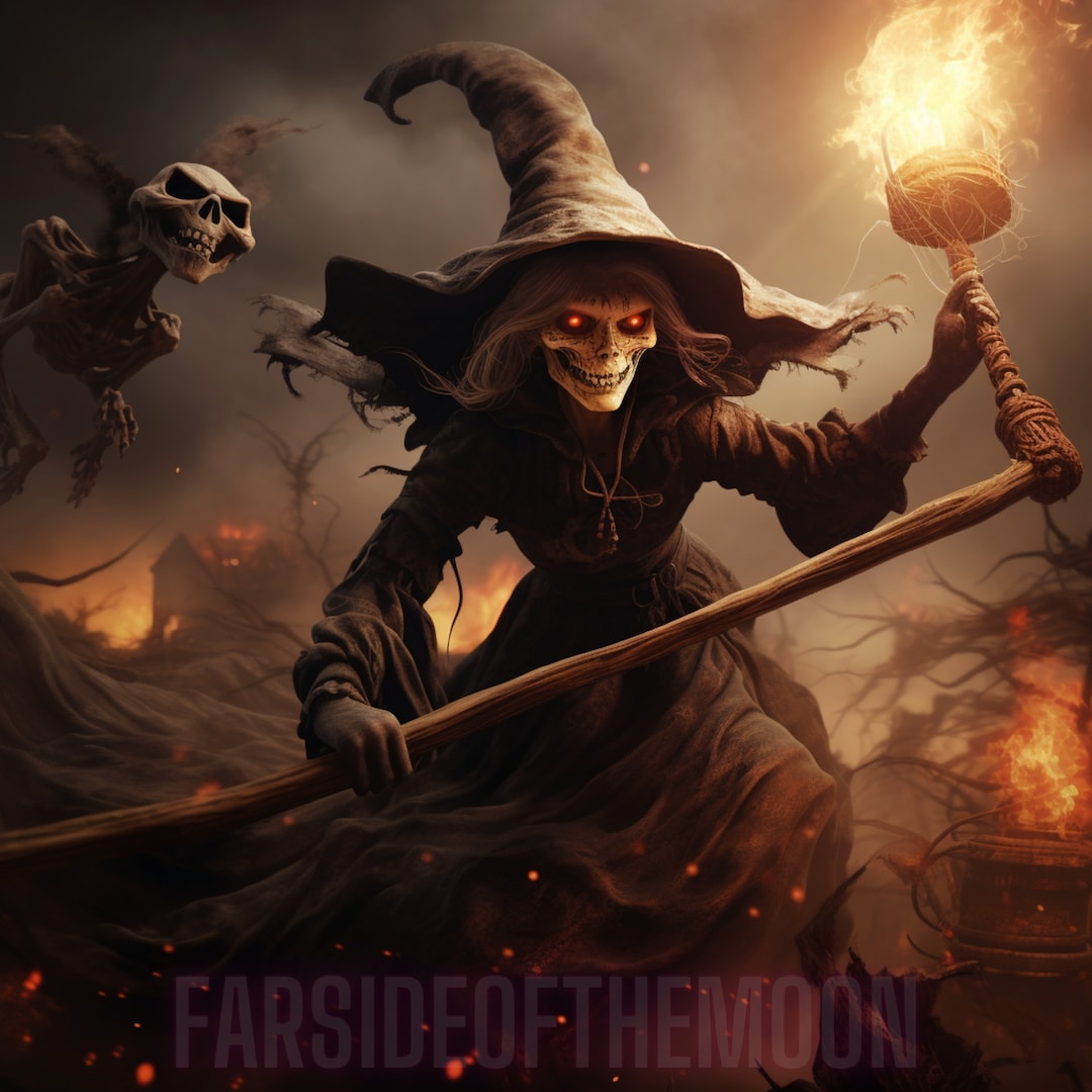 Halloween, Spooky, Digital Download, Custom, Wicked Witch, Skull Face ...