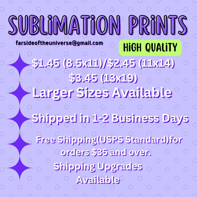 Custom Sublimation Print - Etsy