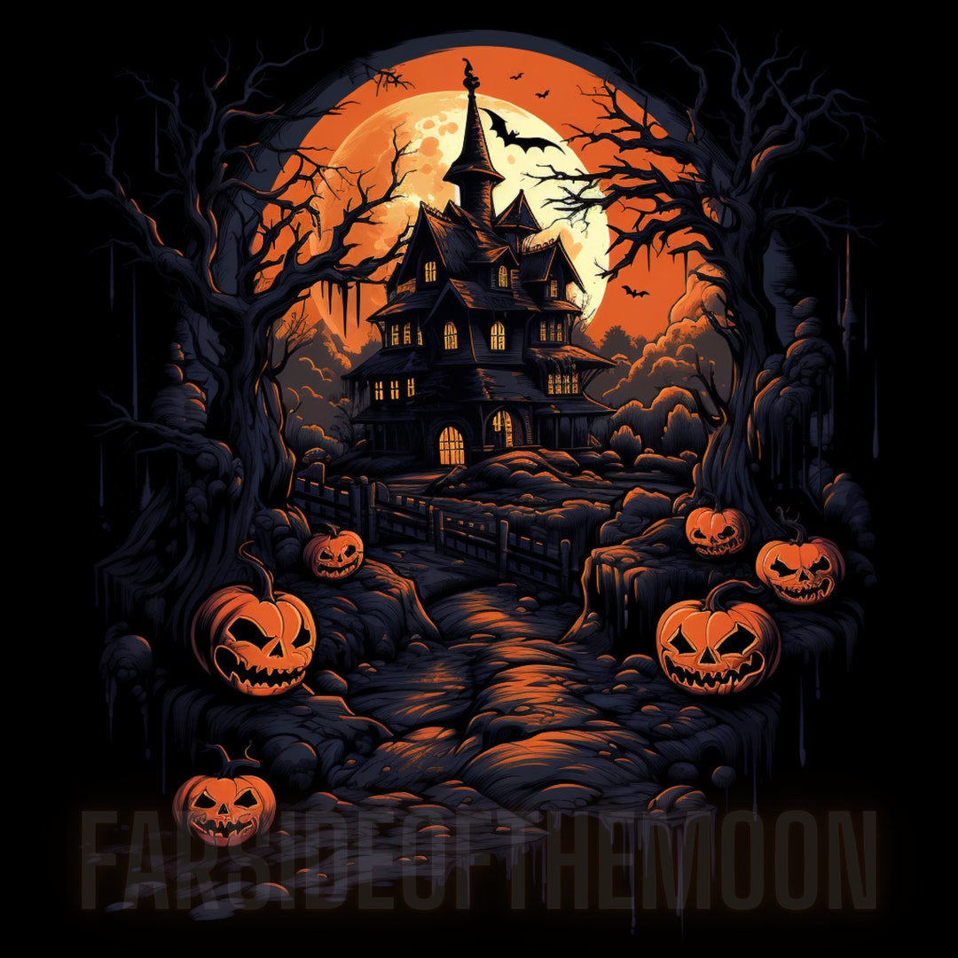 Halloween, Spooky, Digital Download, Custom, Haunted House, Vintage ...