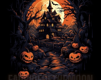 Halloween, Spooky, Digital Download, Custom, Haunted House, Vintage ...