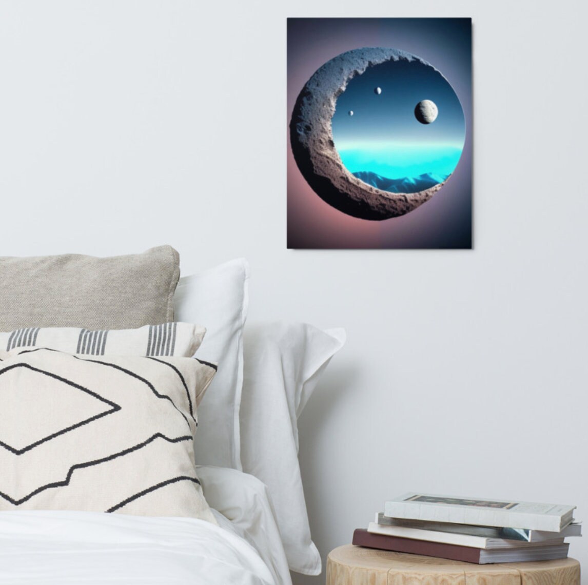 Crescent Moon AI Generated Art Space Fantasy Theme Digital - Etsy