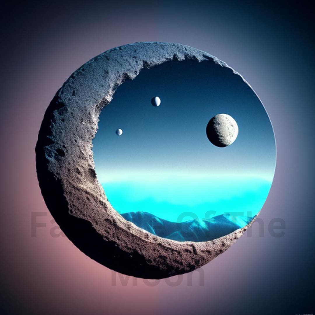 Crescent Moon, AI Generated Art, Space, Fantasy Theme, Digital Download ...