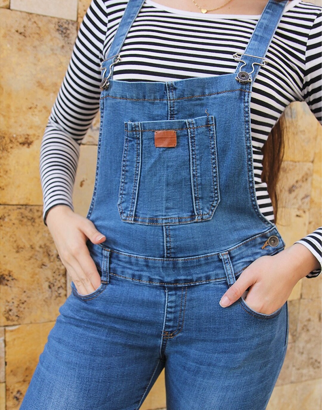 Long Dungarees in Blue - Etsy