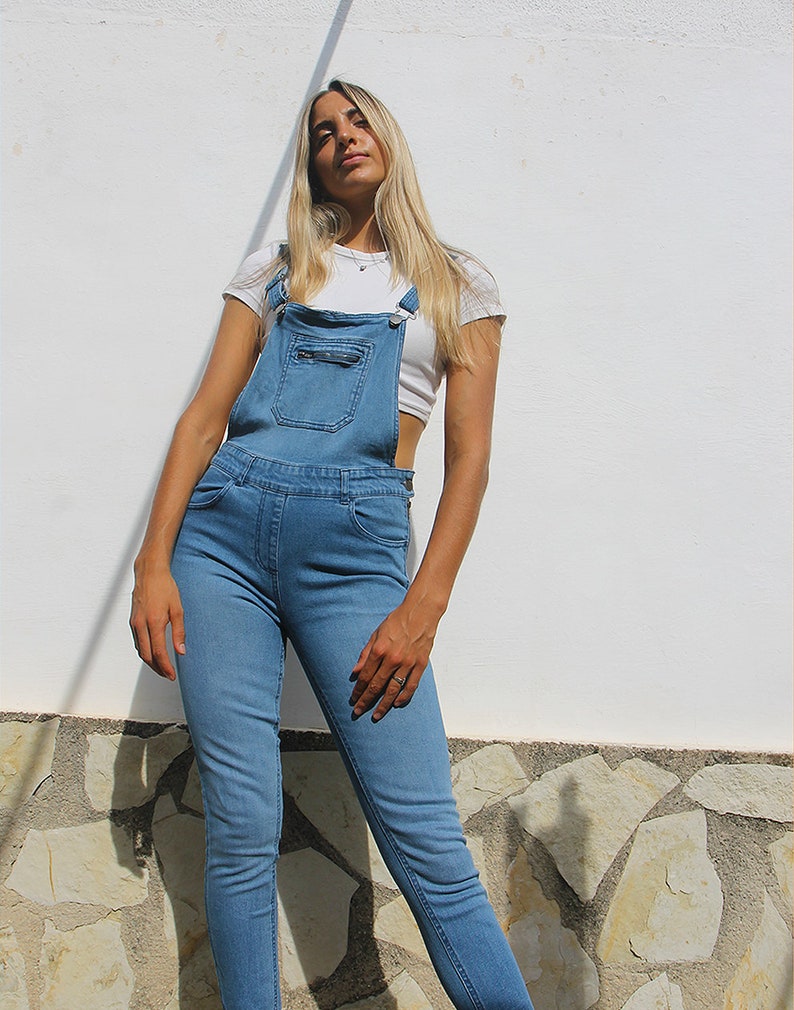Long Dungarees in Blue - Etsy