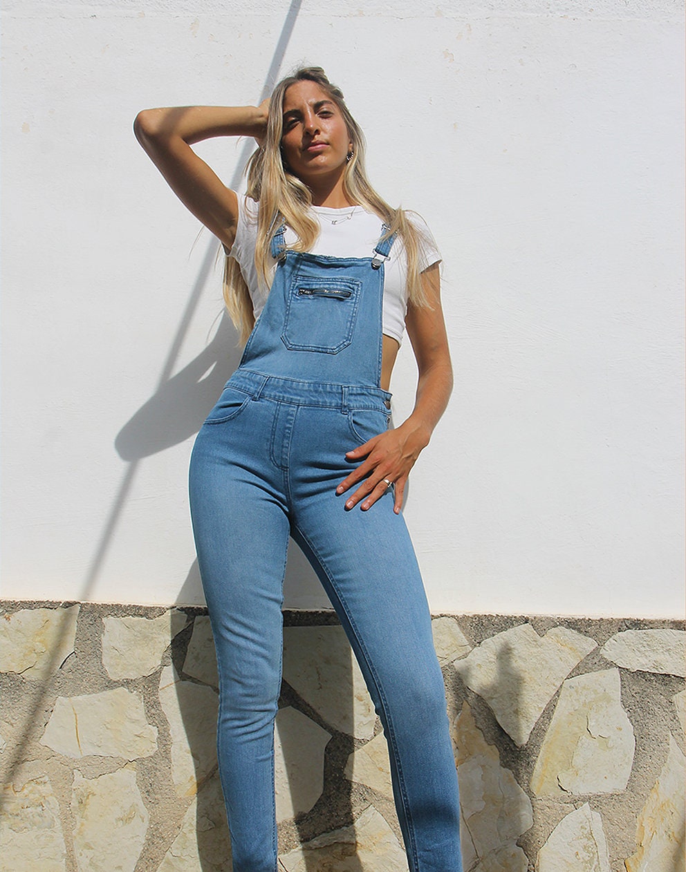 Long Dungarees in Blue - Etsy