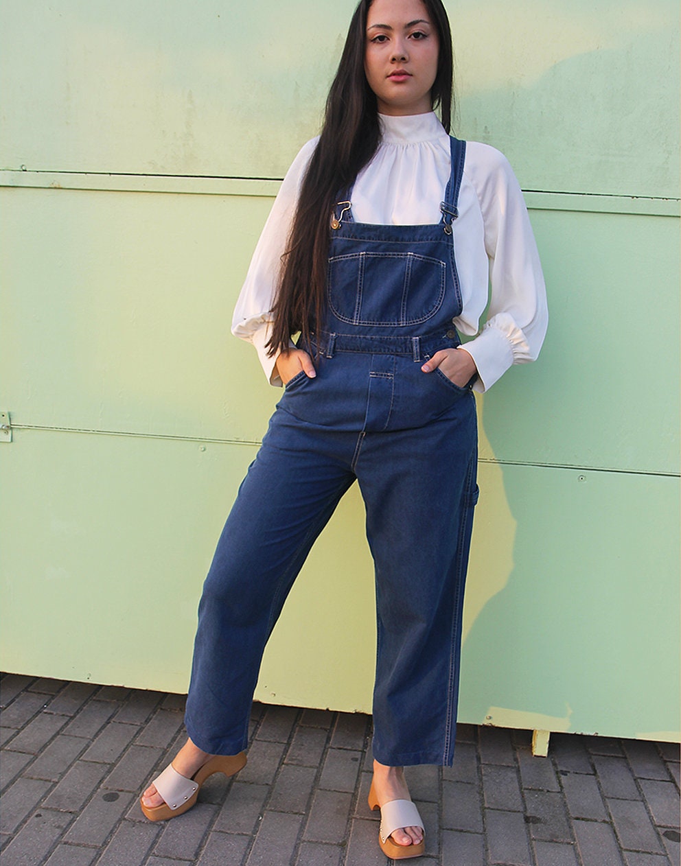 Long Dungarees in Dark Blue - Etsy