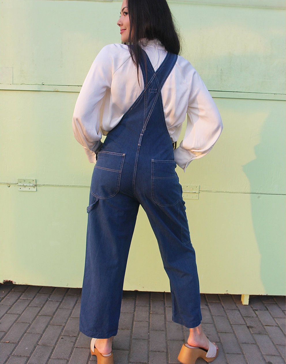 Long Dungarees in Dark Blue - Etsy