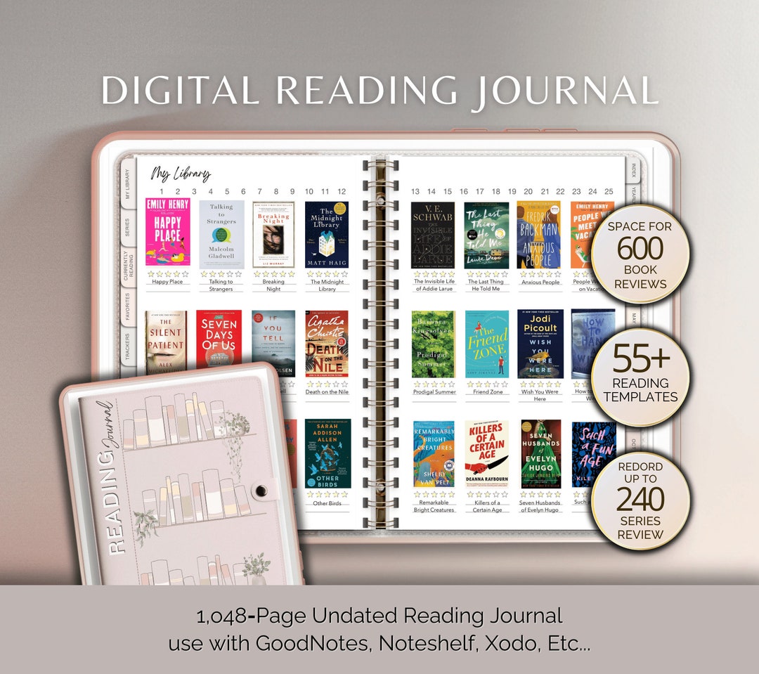 Digital Reading Journal: Book Lover Planner for Goodnotes, Notability ...