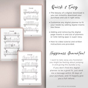 Bookshelf Digital Planner Book Tracker Reading Log Planner Books to ...