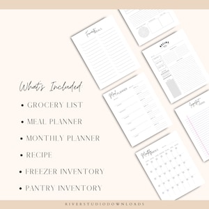 Meal Planner Weekly and Monthly Meal Plan Grocery List Pantry & Freezer ...