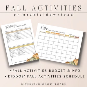 Fall Planner Printable Page Inserts Fall Check List Fall Activities ...
