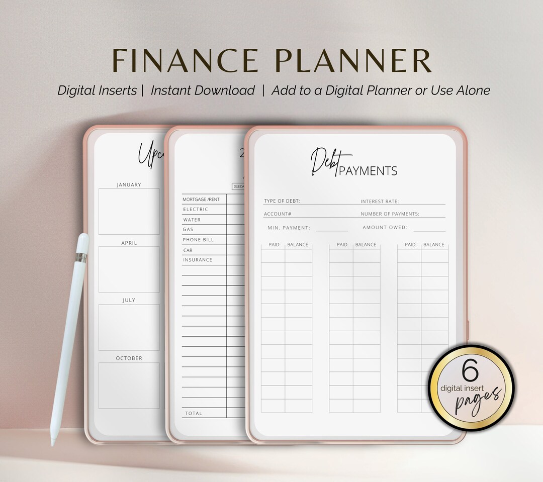 Finance Planner Goodnote Template Digital Planner Debt Tracker Money ...