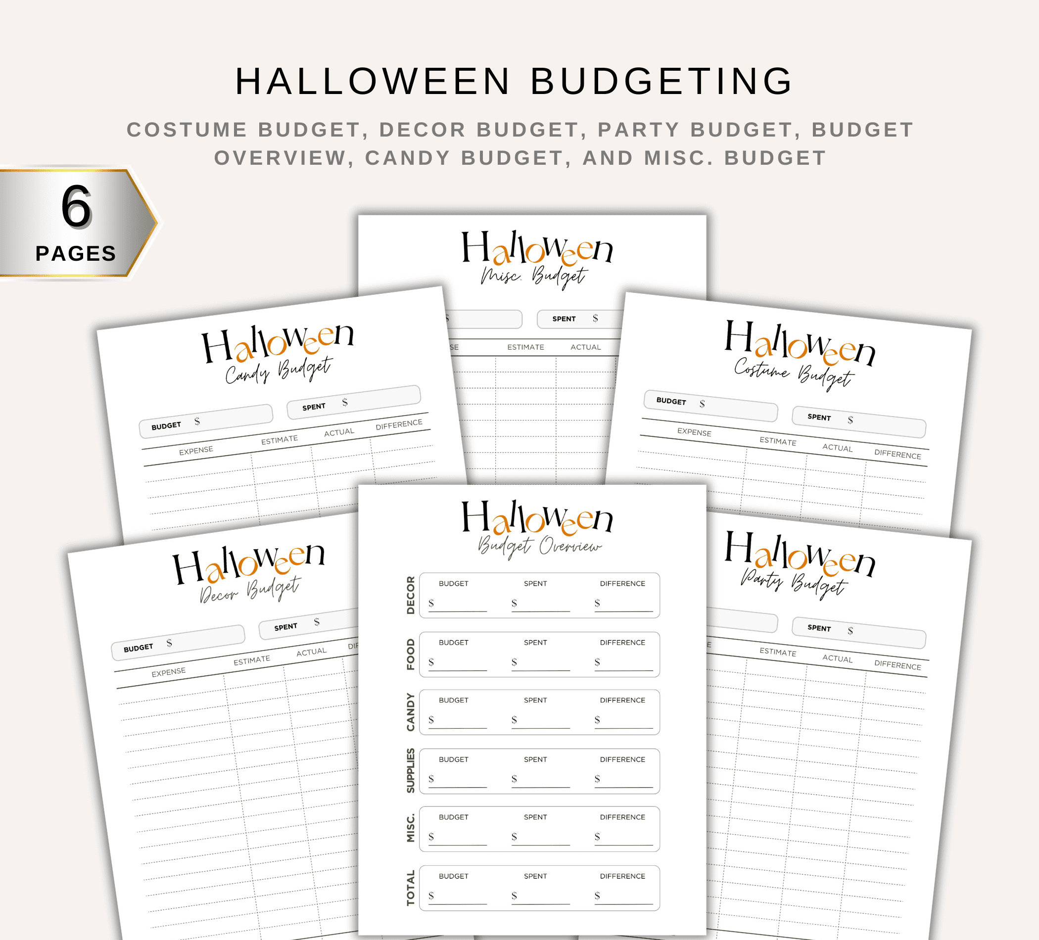 Halloween Planner Printable, Halloween Party Organizer, Costumes and ...