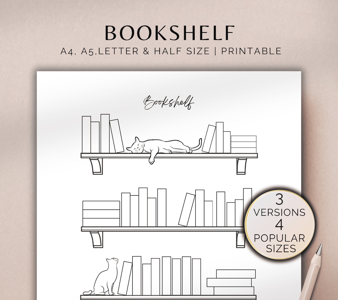 Bookshelf Printable Template Book Tracker Reading Log Planner Books to ...