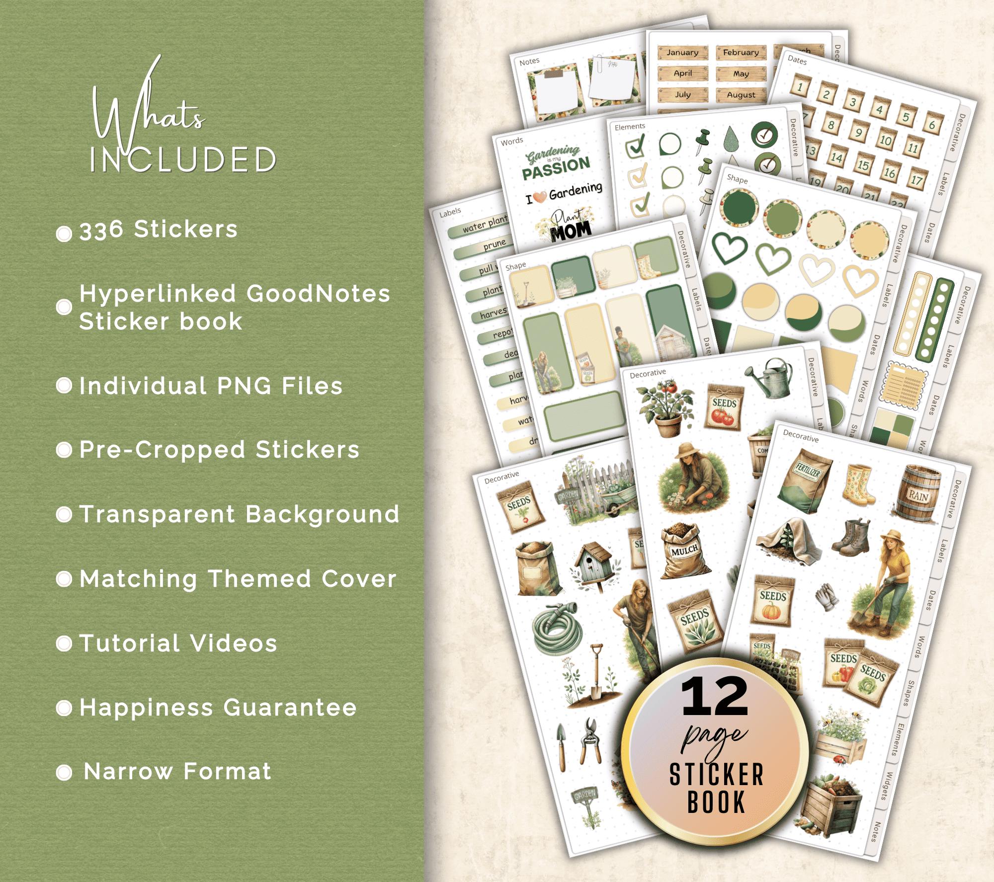 GARDENING STICKERS Goodnotes and PNG Summer Vegetable and Herb Garden ...