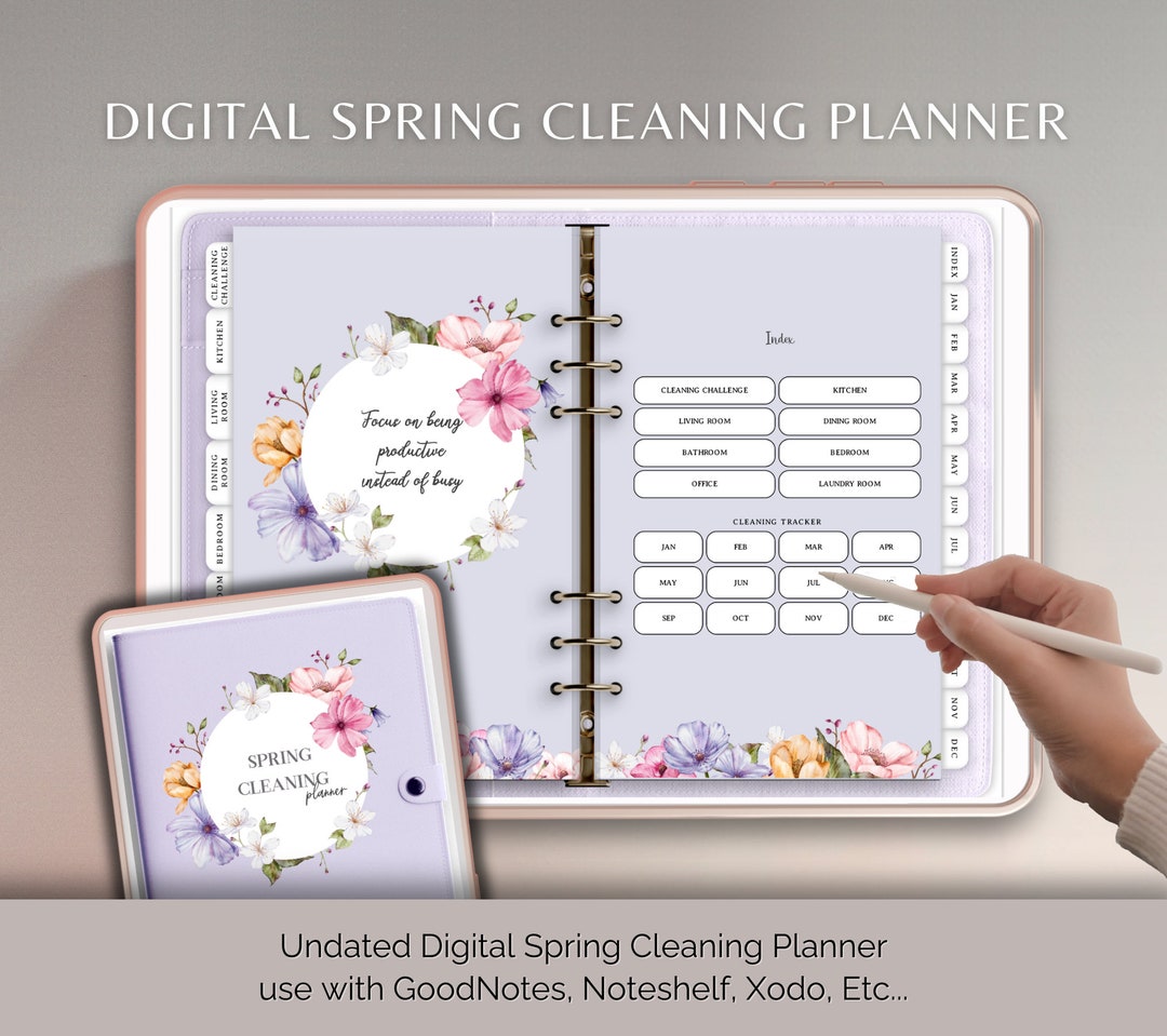 Spring Cleaning Planner Digital Planner Digital Cleaning Journal ...