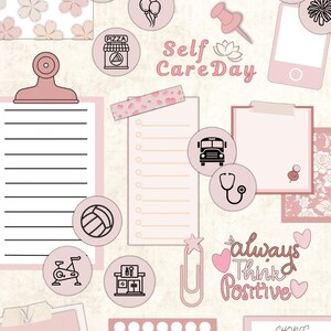 Digital Stickers Pink Everyday Goodnotes Sticker Sheets Individual PNG ...