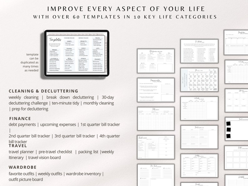 Ipad Tablet and Phone Planner Digital Planner Undated - Etsy