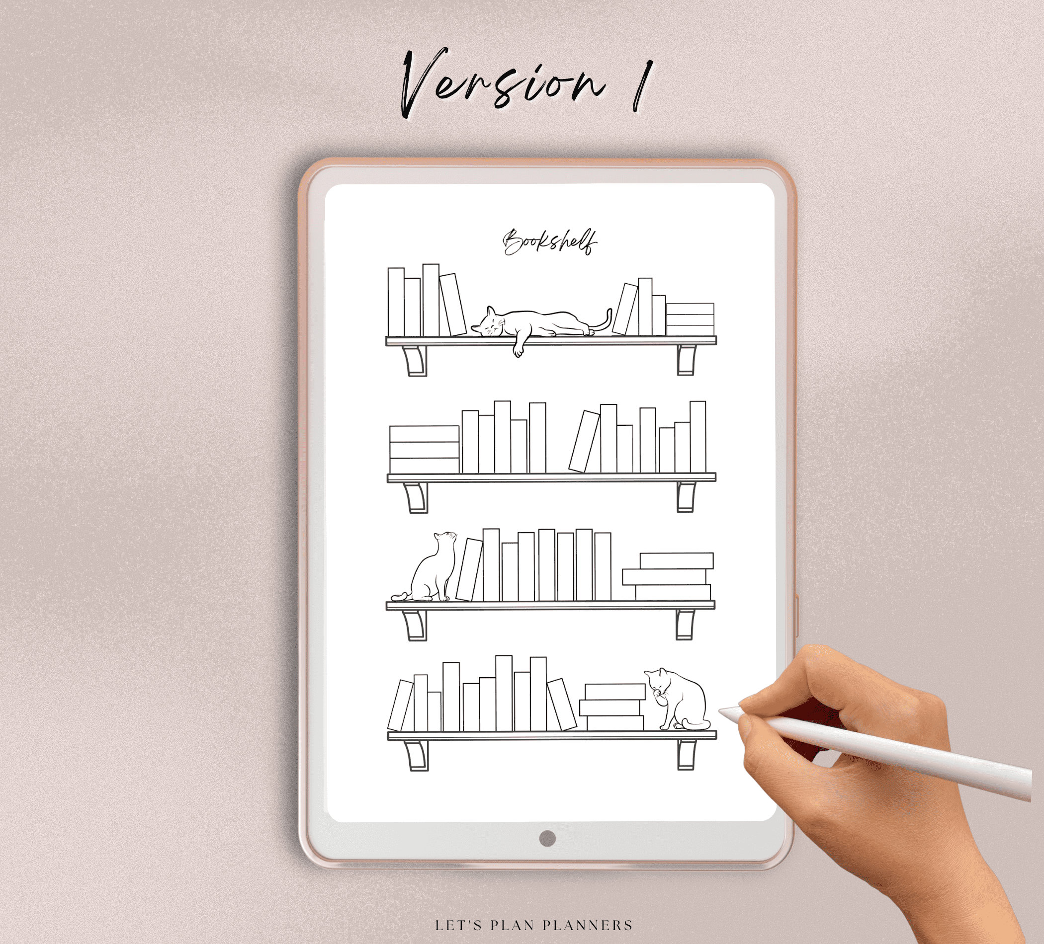 Bookshelf Digital Planner Book Tracker Reading Log Planner Books to ...