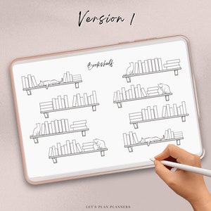Bookshelf Digital Planner Reading Log Planner Book Tracker Books to ...