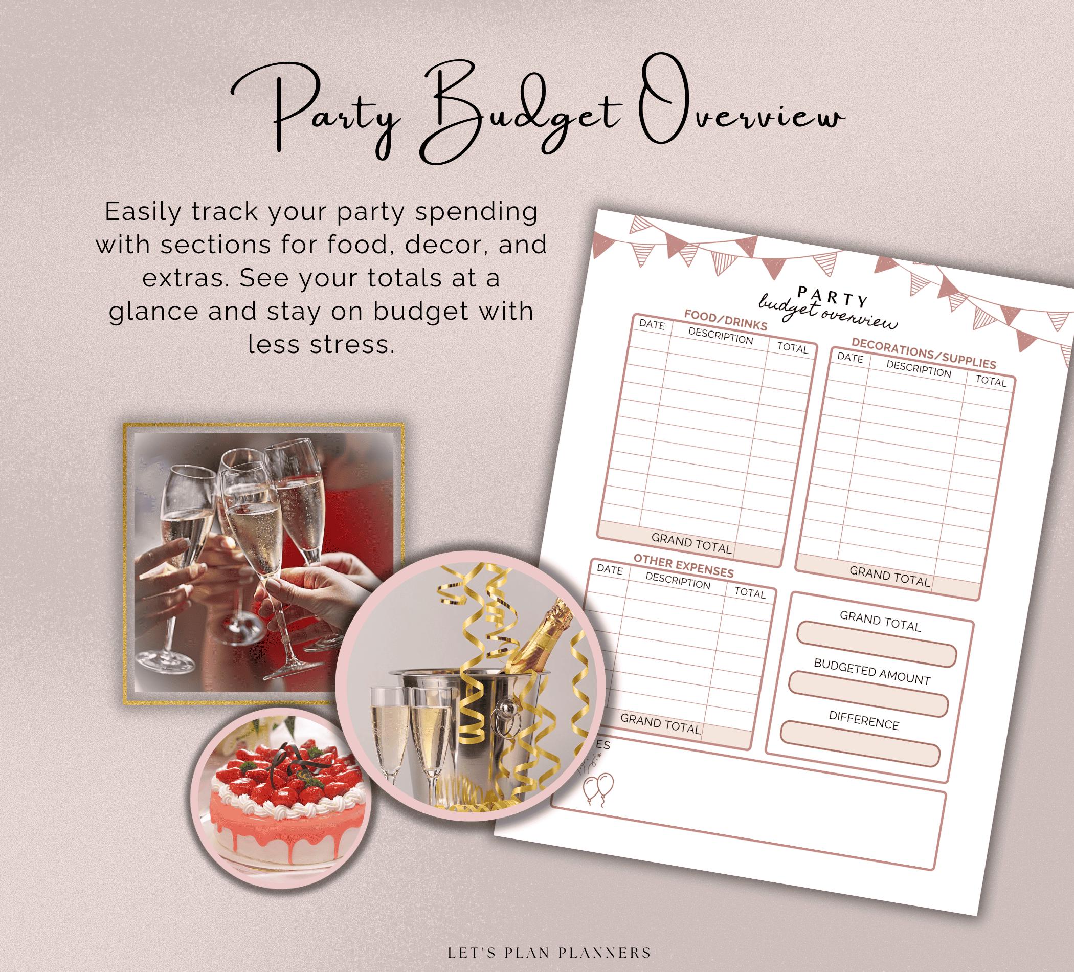 Party Planner Printable: Event Planning Template, Guest List (PDF) - Etsy