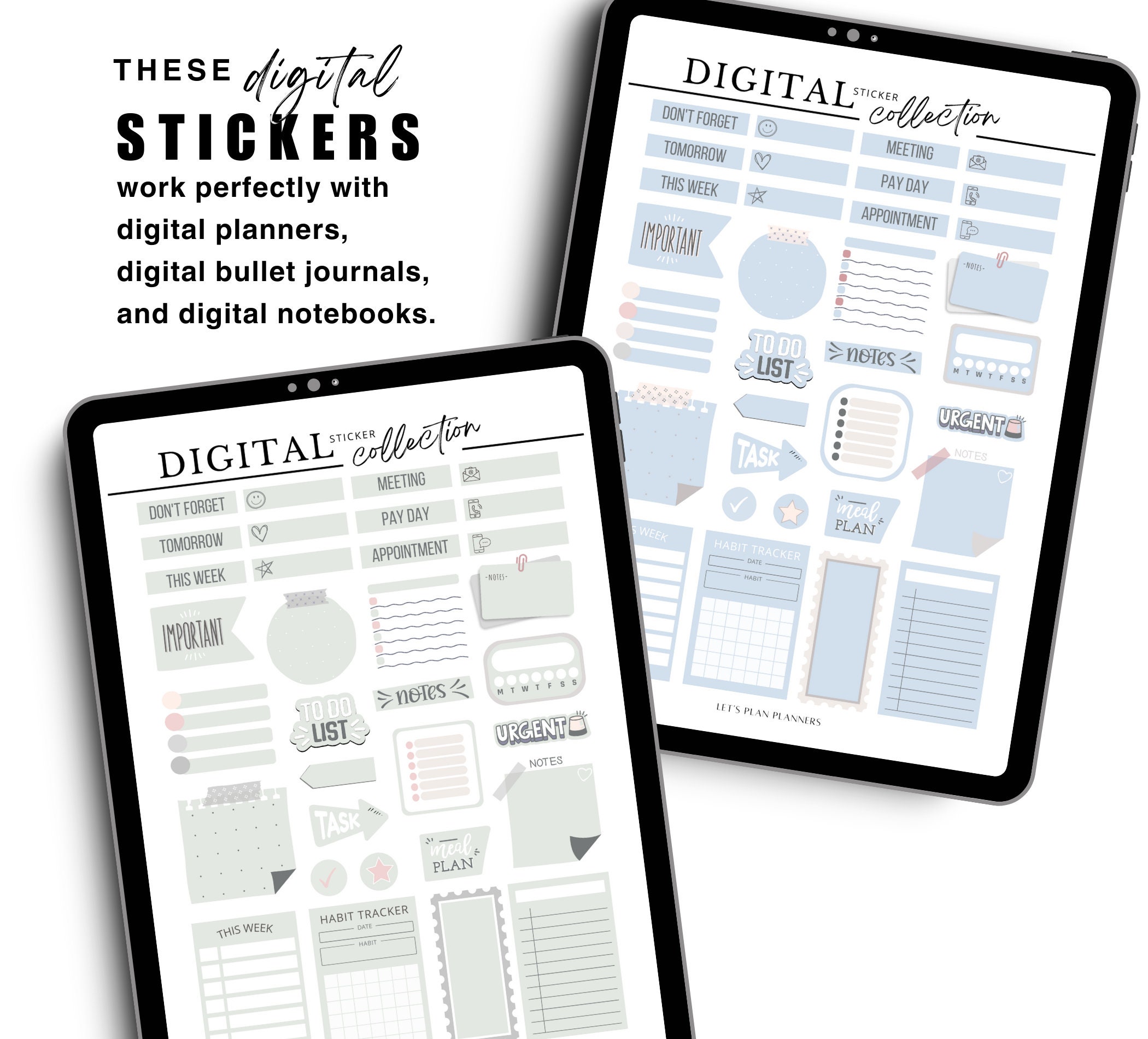 Digital Sticker Set Digital Planner Stickers W/ Goodnote Sticker Book ...