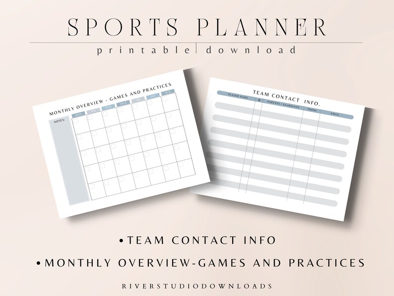 Sports Planner Printable Planner Planner Inserts Team - Etsy