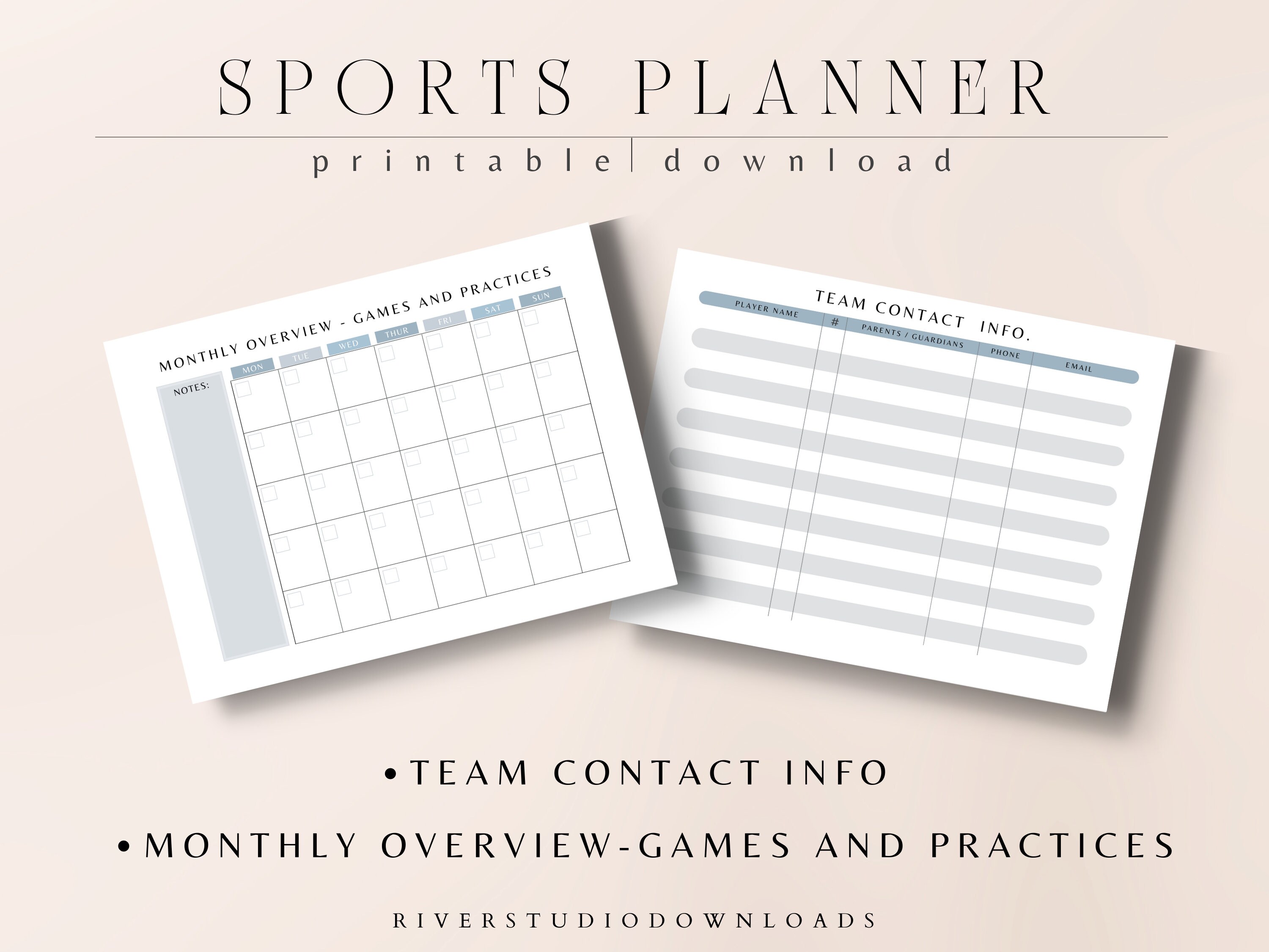 Sports Planner Printable Planner Planner Inserts Team - Etsy