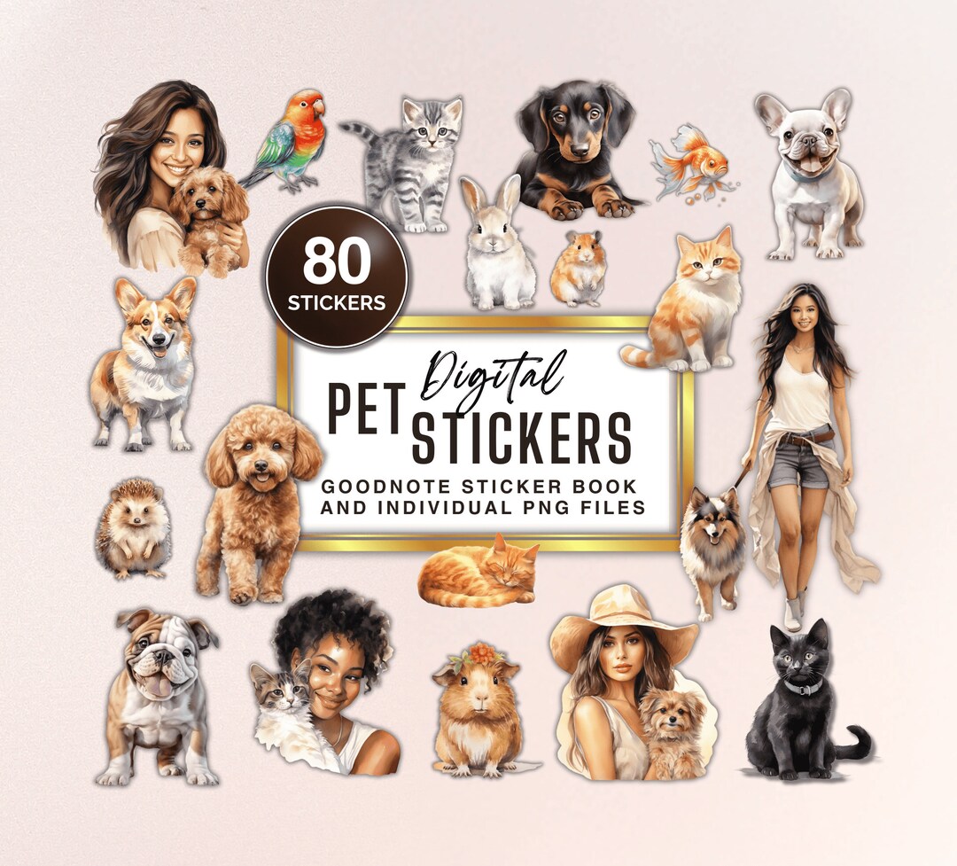 Digital Pet Stickers Goodnote Sticker Book Dog Stickers Individual PNG ...