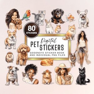 Digital Pet Stickers Goodnote Sticker Book Dog Stickers Individual PNG ...