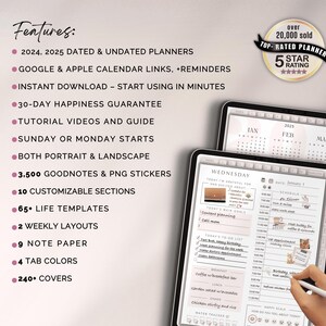 2025 Digital Planner Goodnotes iPad & Tablet Template Easy-to-use Daily ...