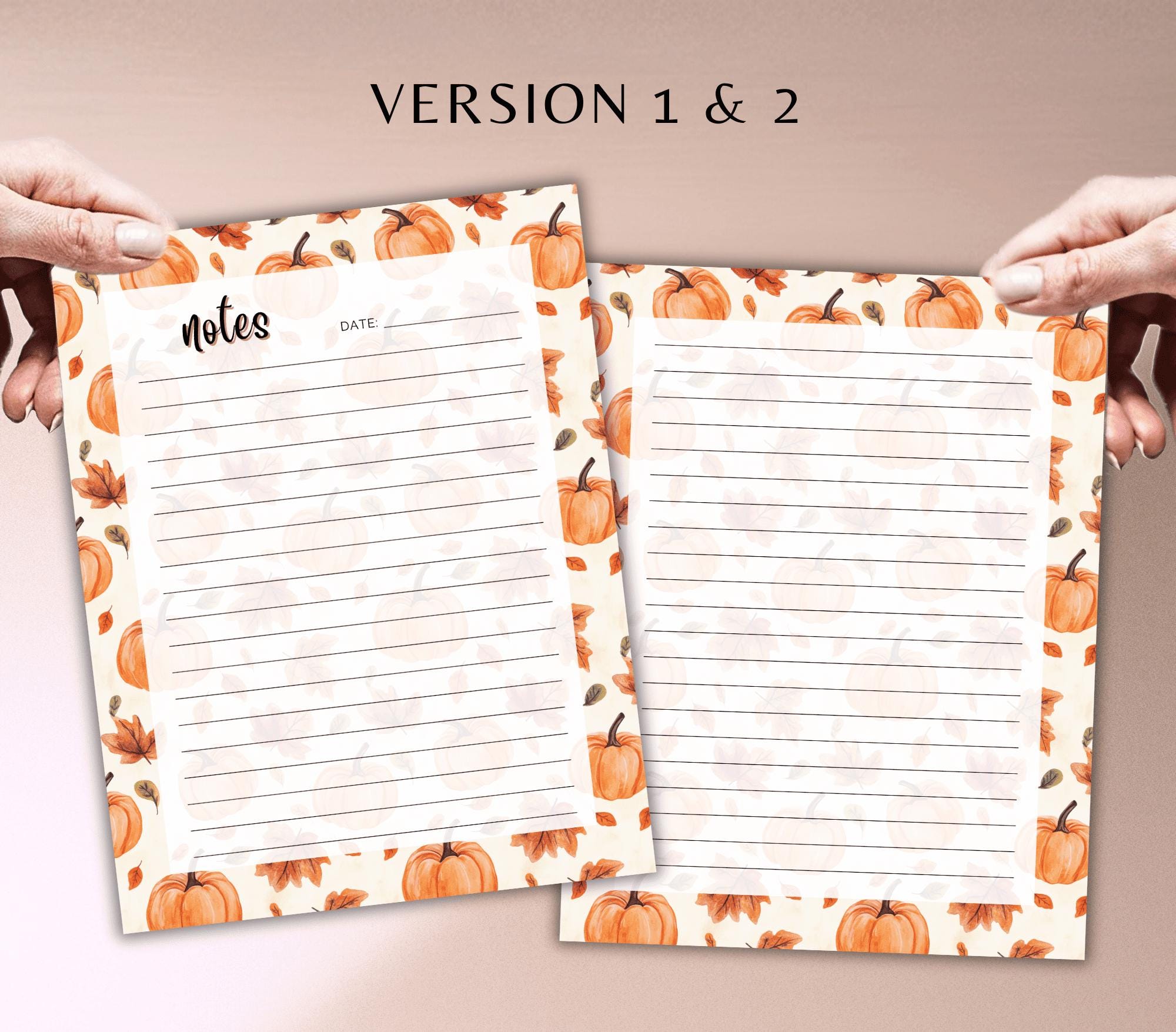 Fall Note Paper Printables- Lined, Blank, Dot Grid, To-do List Fall ...