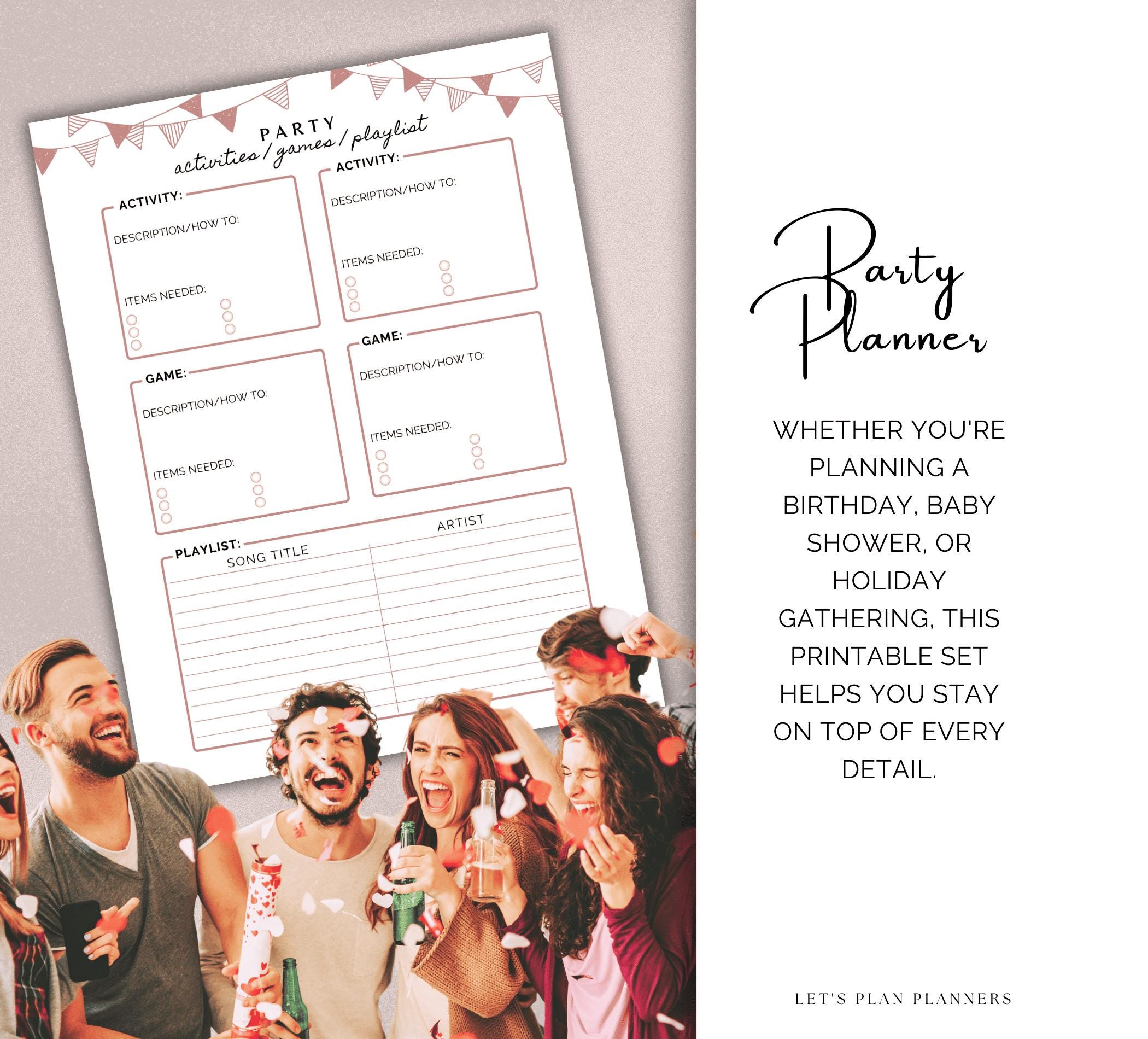 Party Planner Printable: Event Planning Template, Guest List (PDF) - Etsy