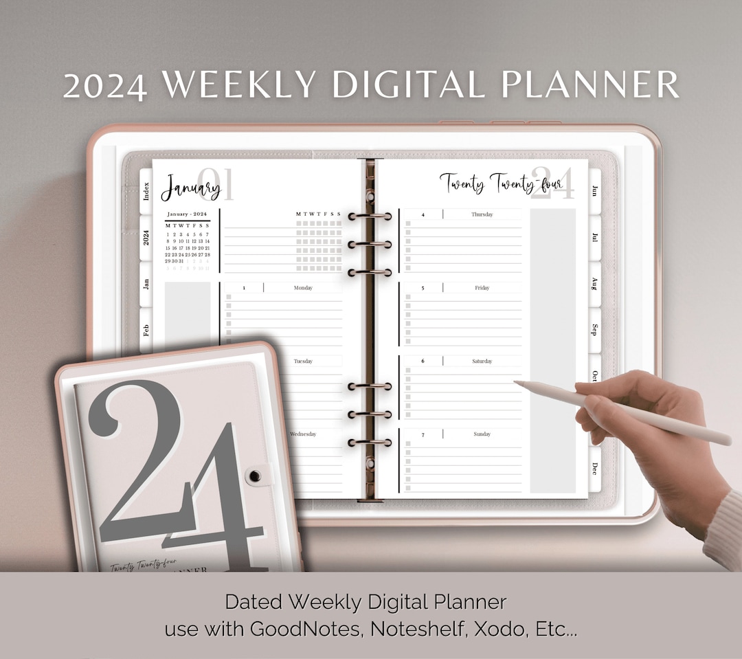 2024 Weekly Planner Digital Planner Week at a Glance Easytouse Planner ...