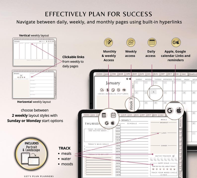 Digital Planner 2026 Customizable Landscape Planner Template - Etsy