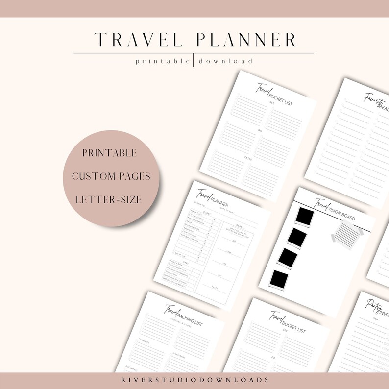 TRAVEL PLANNER Packing List Vision Board Bucket Lists - Etsy