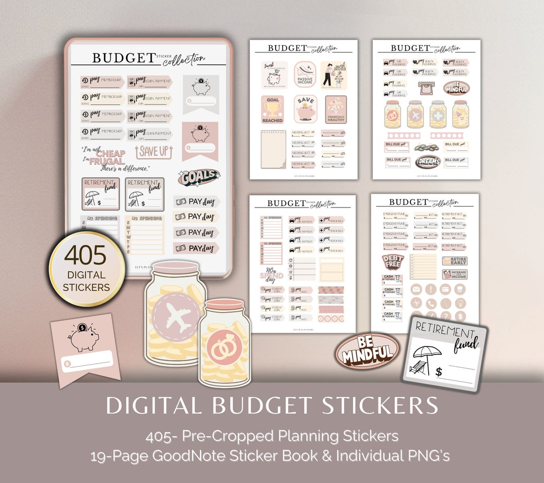 Digital Budget Stickers Digital Planner Stickers Finance Planner ...