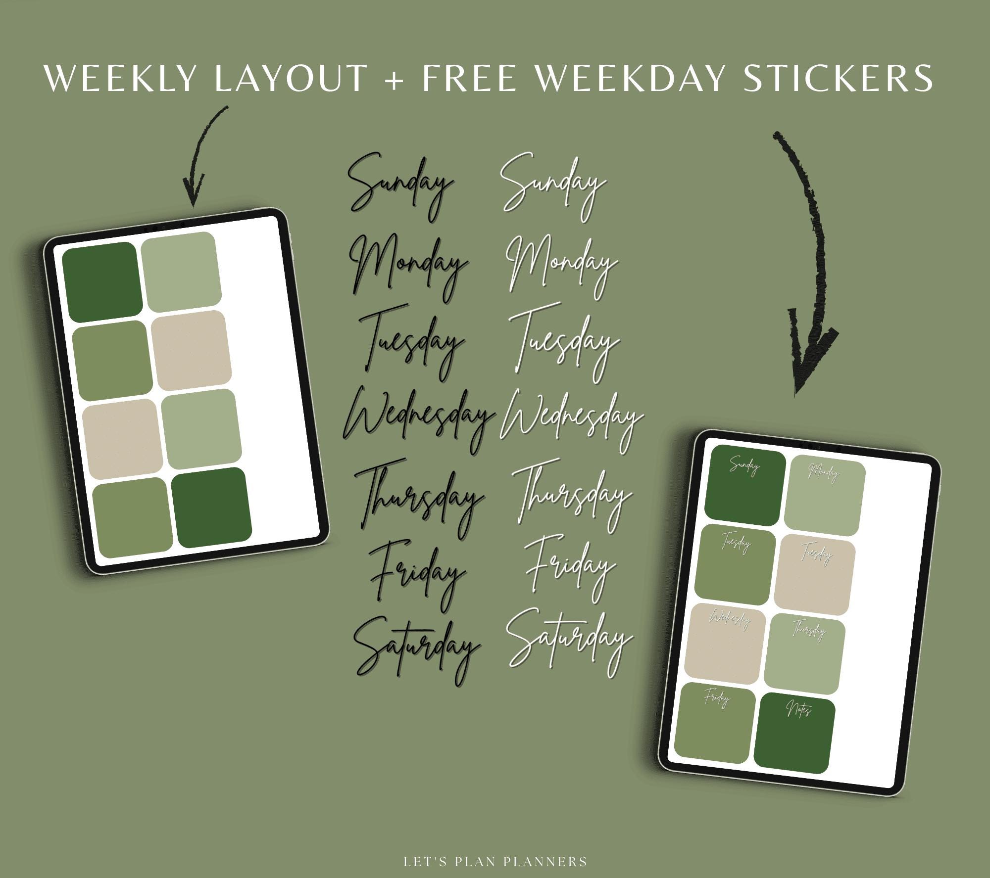 Weekly Layouts PNG Insert Digital Planner Page Builders Use to Create ...