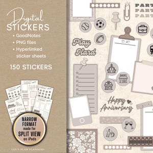 Digital Stickers Beige Goodnotes Sticker Sheets and Individual PNG ...