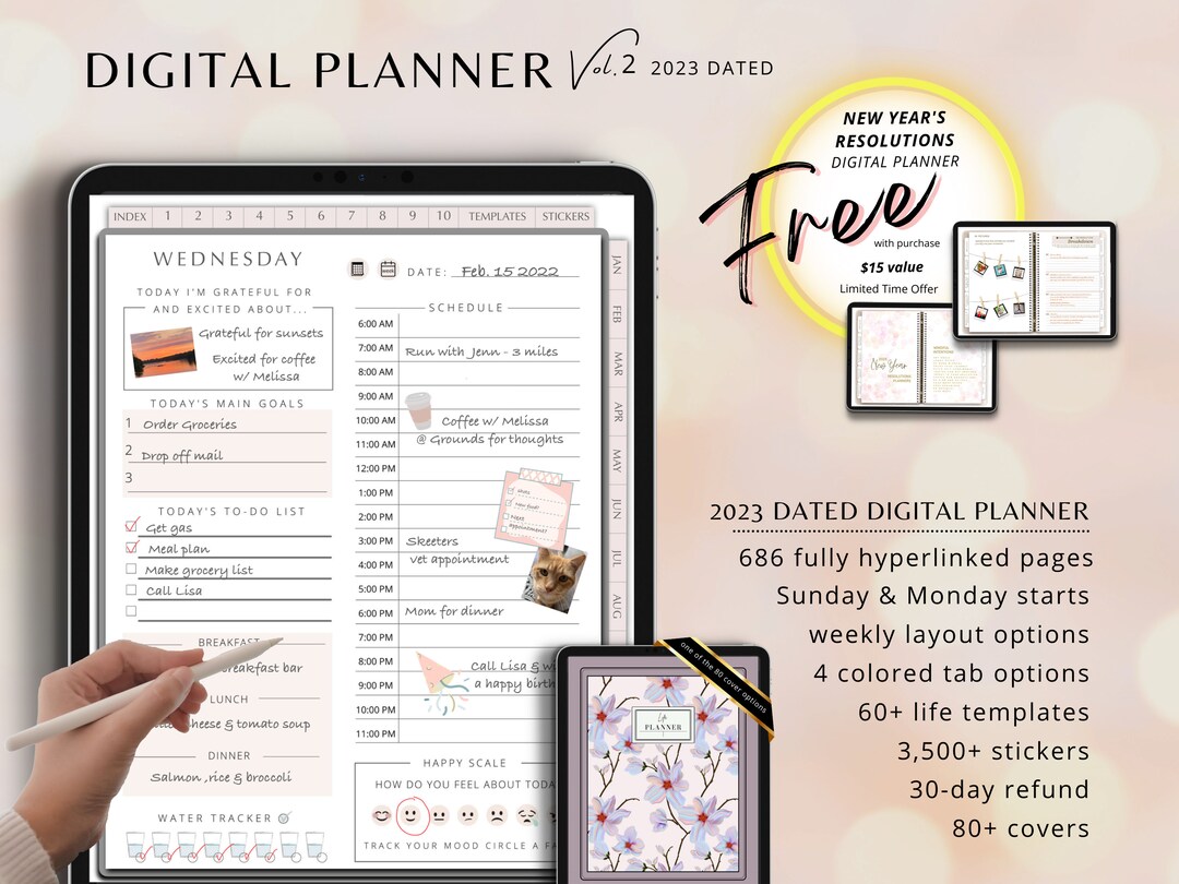 2023 Dated Digital Planner Daily Weekly and Monthly - Etsy