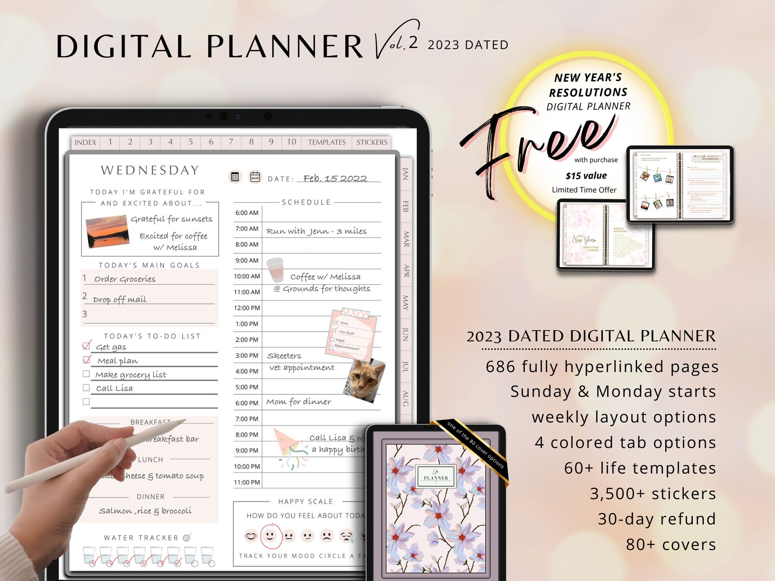 2023 Dated Digital Planner Daily Weekly and Monthly - Etsy
