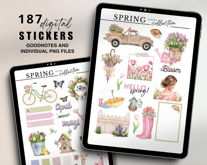 Spring Stickers Digital Planner Spring Season Goodnote Ipad/tablet ...
