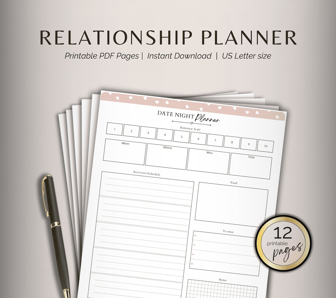 Relationship Planner Printable Planner Build Strong Loving ...