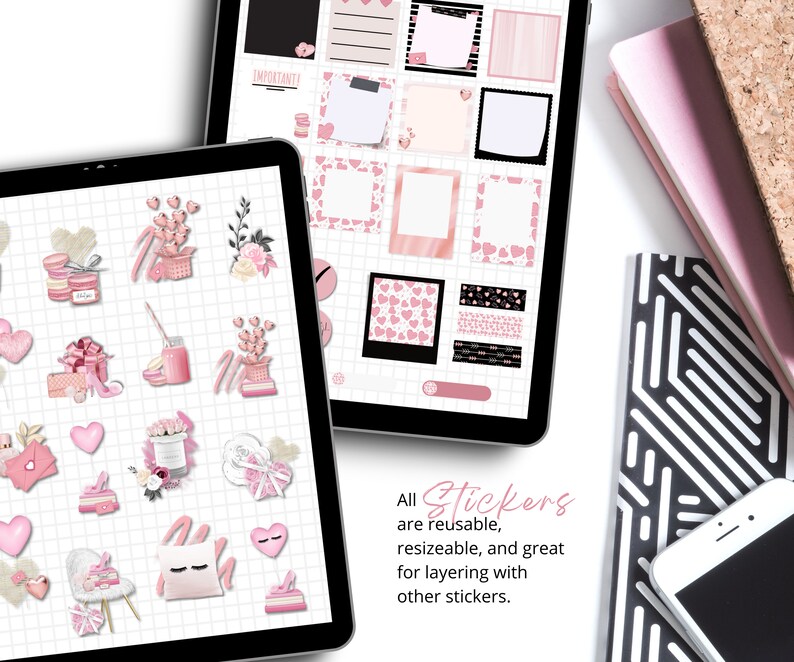 Valentine's Day Digital Stickers: 188 Pre-cropped Stickers (goodnotes ...