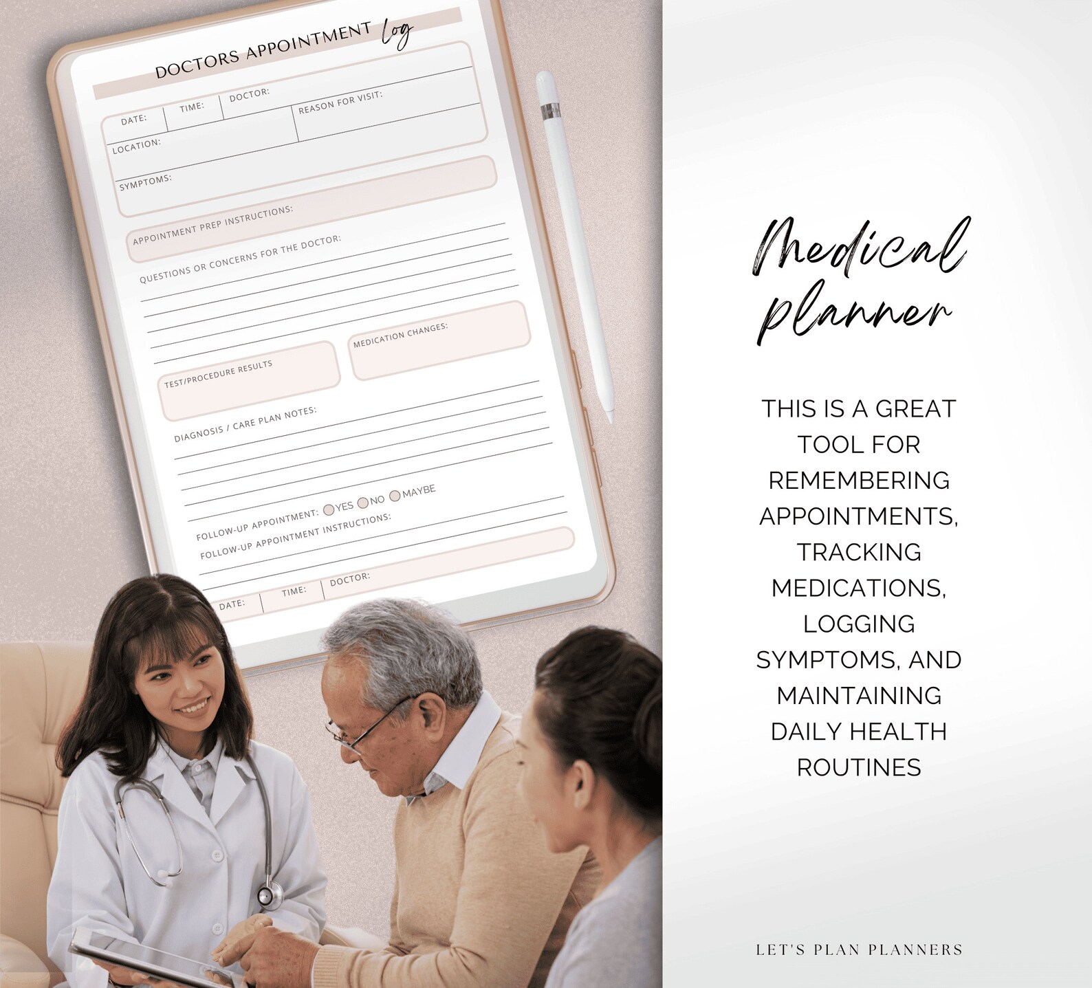 Medical Planner Digital Inserts Healthcare Digital Planner Blood Sugar ...