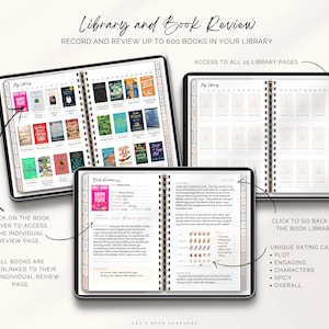 Reading Journal Digital Planner for iPad & Android Gift for Book Lover ...