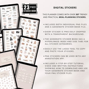 Digital Meal Planner and Recipe Book, Goodnotes iPad Daily Food Journal ...