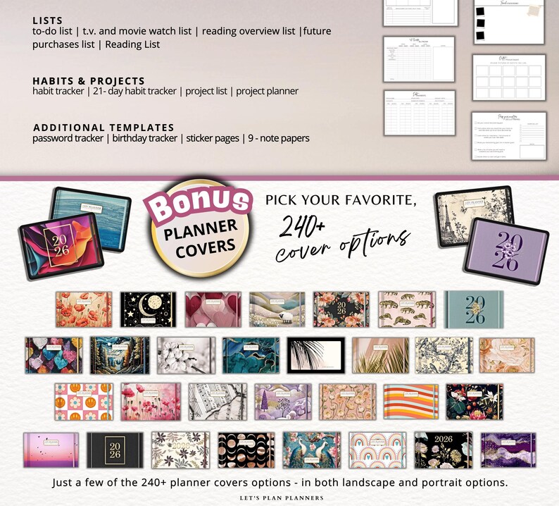 2026 Landscape Digital Planner Goodnotes Template iPad Planner - Etsy